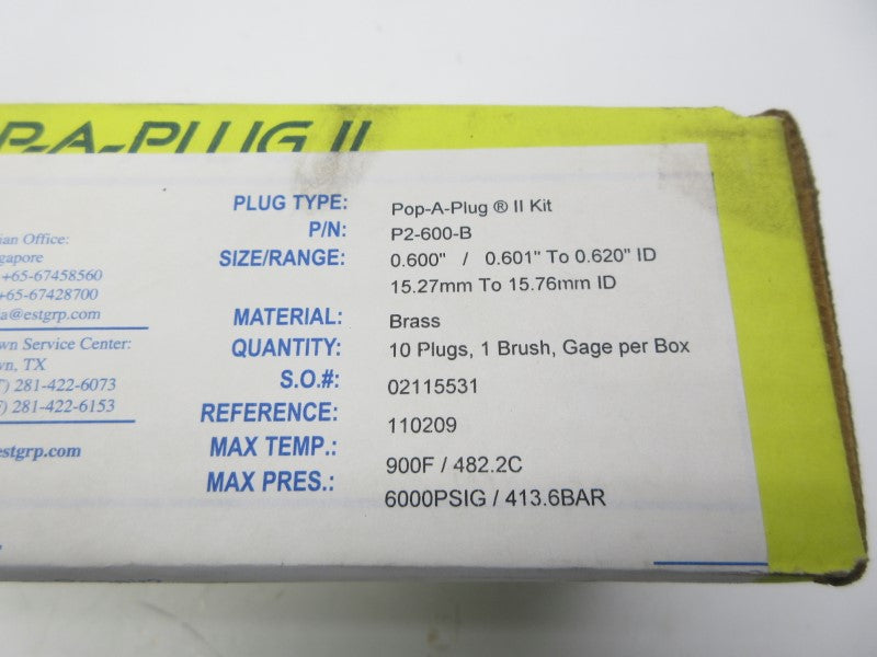 POP-A-PLUG P2-600-B (PKG OF 10) NSFS – MRO Global Solutions