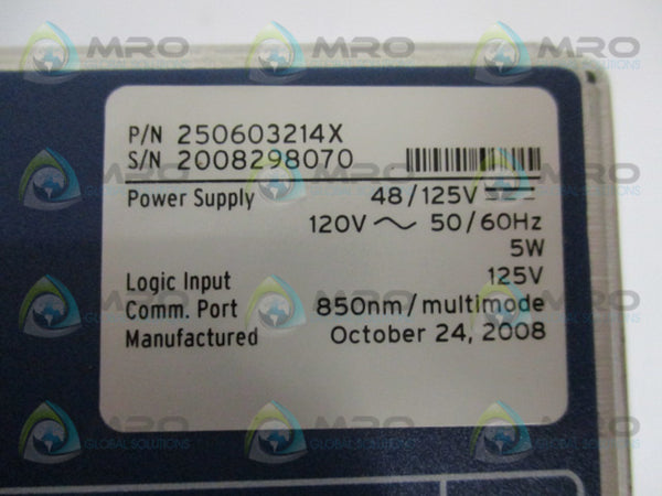 SEL SEL-2506 250603214X REMOTE I/O MODULE NSMP