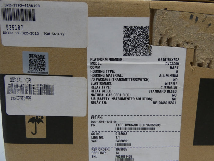 FISHER DVC-3793-4346198 DVC6200 30VDC 145PSI NSMP