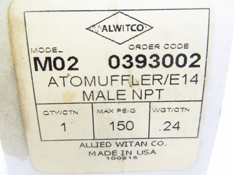 ALWITCO M02 150PSI NSMP – MRO Global Solutions