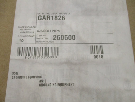 BURNDY GAR1826 (PKG OF 10) NSFS – MRO Global Solutions