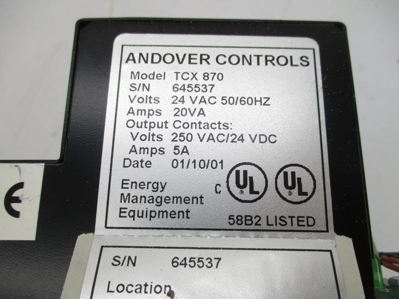 ANDOVER CONTROLS TCX870 250VAC/24VDC 5A UNMP