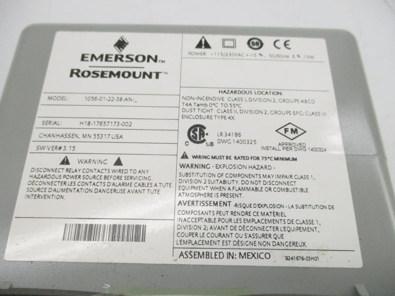 ROSEMOUNT 1056-01-22-38-AN 115/230V NSMP – MRO Global Solutions