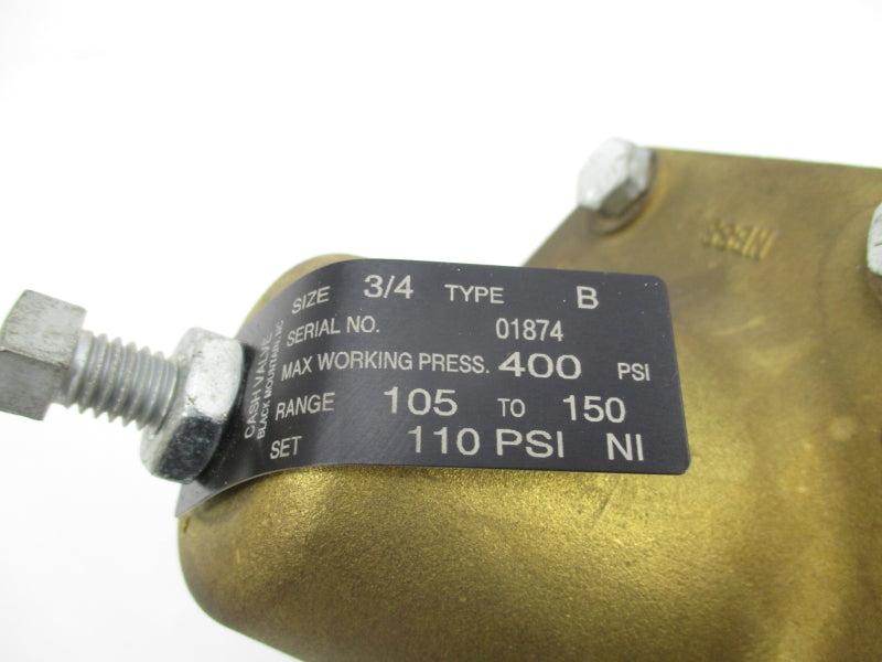 CASH VALVE B283-C37700 01874 400PSI 3/4" NSMP