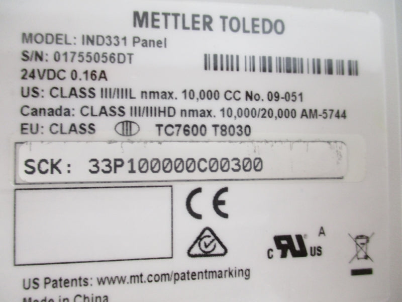 METTLER TOLEDO IND331 24VDC 0.16A NSMP – MRO Global Solutions