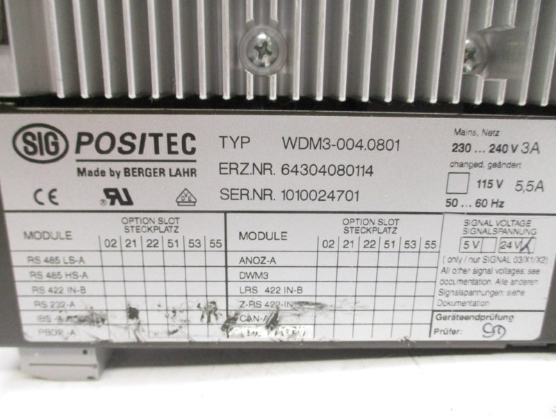 POSITEC WDM3-004.0801 240V 5.5A NSNP – MRO Global Solutions