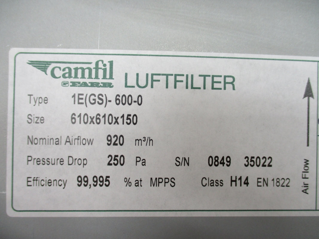 CAMFIL FARR 1E(GS)-600-0 610X610X150 NSMP