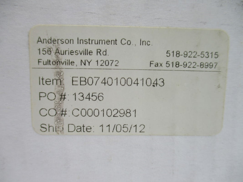 ANDERSON INSTRUMENT EB074010041043 0-160PSI NSMP