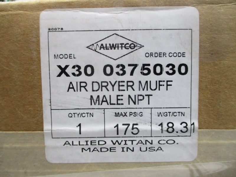 ALWITCO X30 0375030 175PSI NSMP – MRO Global Solutions