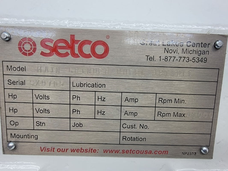 SETCO MAIN-GRINDER-WHEEL-SPINDLE NSNP – MRO Global Solutions