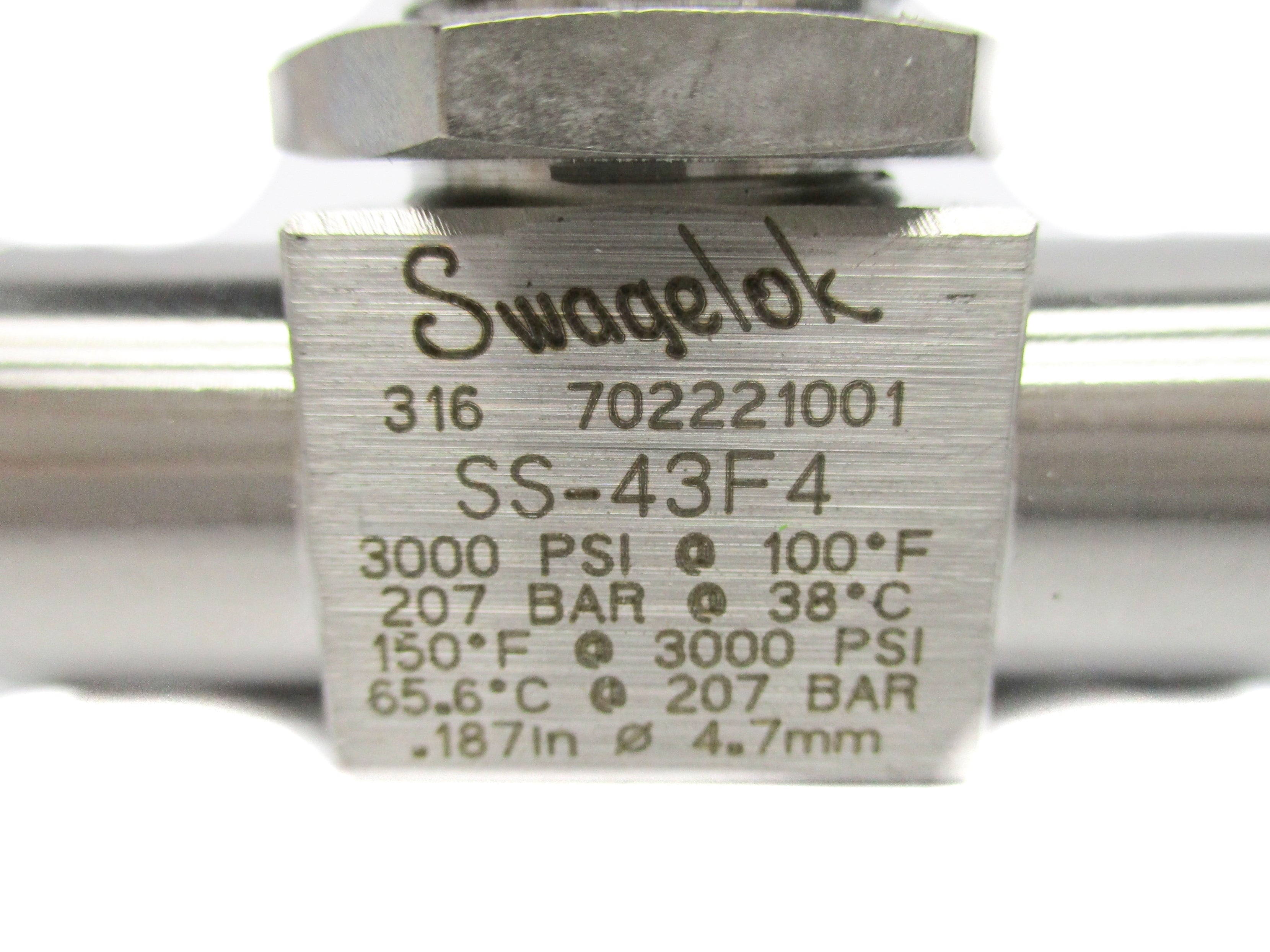 SWAGELOK SS-43F4 3000PSI NSNP – MRO Global Solutions