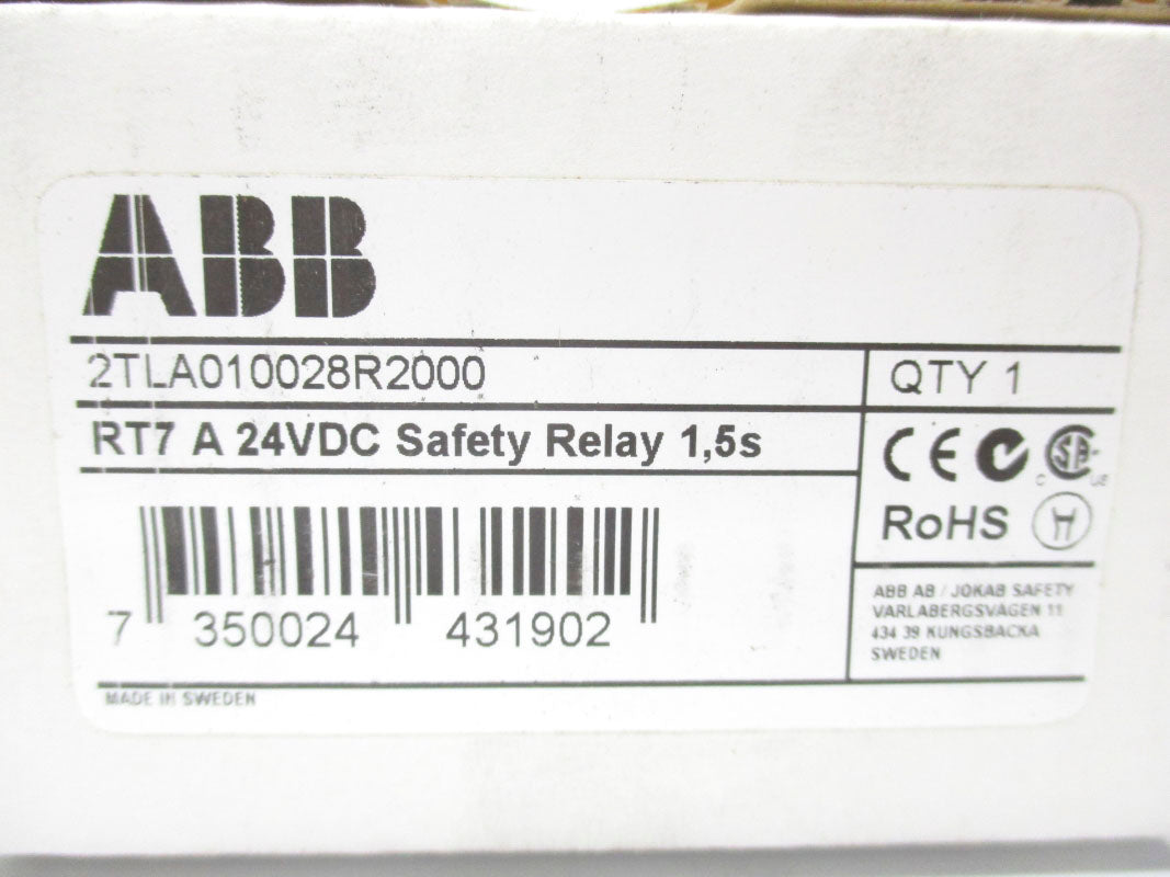 ABB RT7A24VDC 2TLA010028R2000 24VDC 1.5S NSMP – MRO Global Solutions
