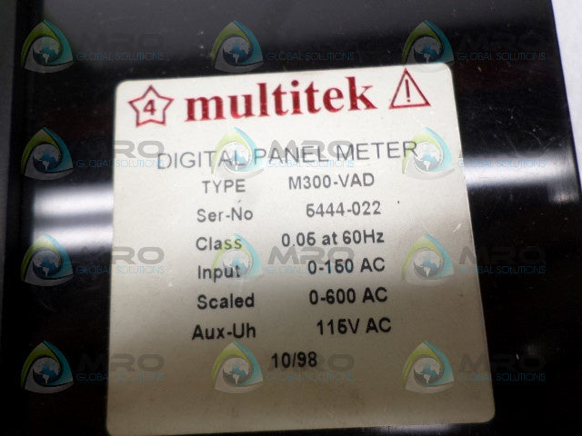 MULTITEK M300-VAD DIGITAL PANEL METER *NEW NO BOX*