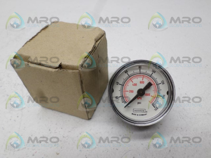 NOSHOK 15.110.160 PRESSURE GAUGE 0-160 PSI 0-1100 KPA * NEW IN BOX