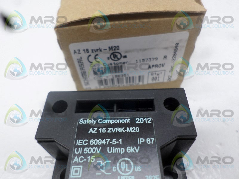 SCHMERSAL AZ16zvrk-M20 SAFETY INTERLOCK SWITCH * NEW IN BOX * – MRO ...