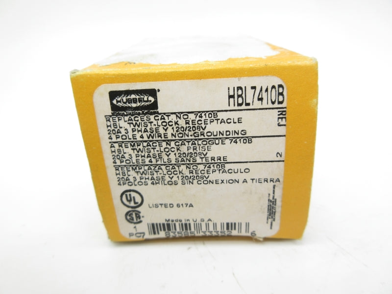 HUBBELL HBL7410B 120/208V 20A NSMP – MRO Global Solutions