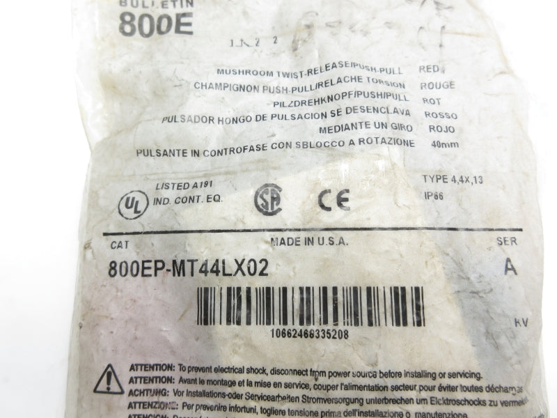 ALLEN BRADLEY 800EP-MT44LX02 SER. A NSMP – MRO Global Solutions