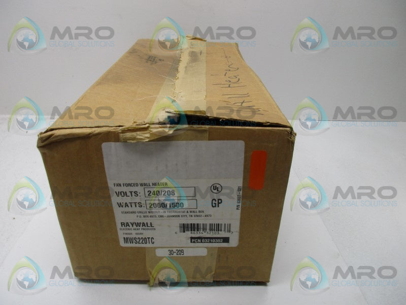 RAYWALL ELECTRIC MWS220TC HF4006TA-RP WALL HEATER * NEW IN BOX * – MRO ...