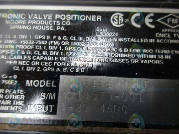 MOORE 750E111NNNNF ELECTRONIC VALVE POSITIONER * NEW IN BOX