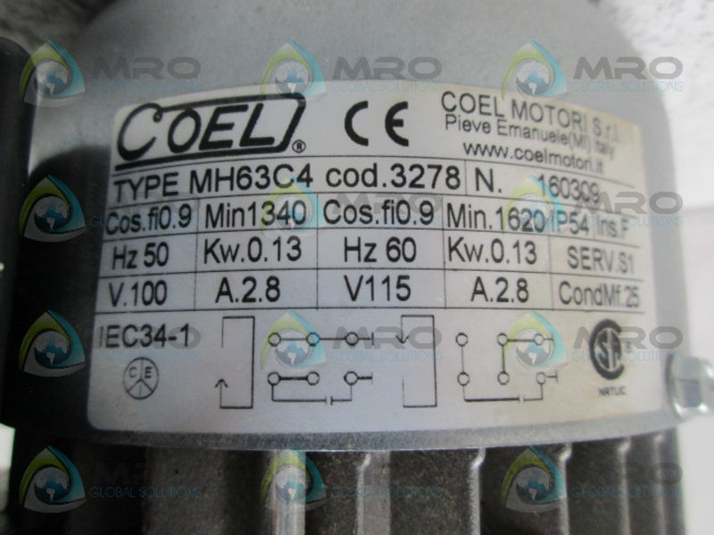 COEL MH63C4 ELECTRIC MOTOR *USED* – MRO Global Solutions