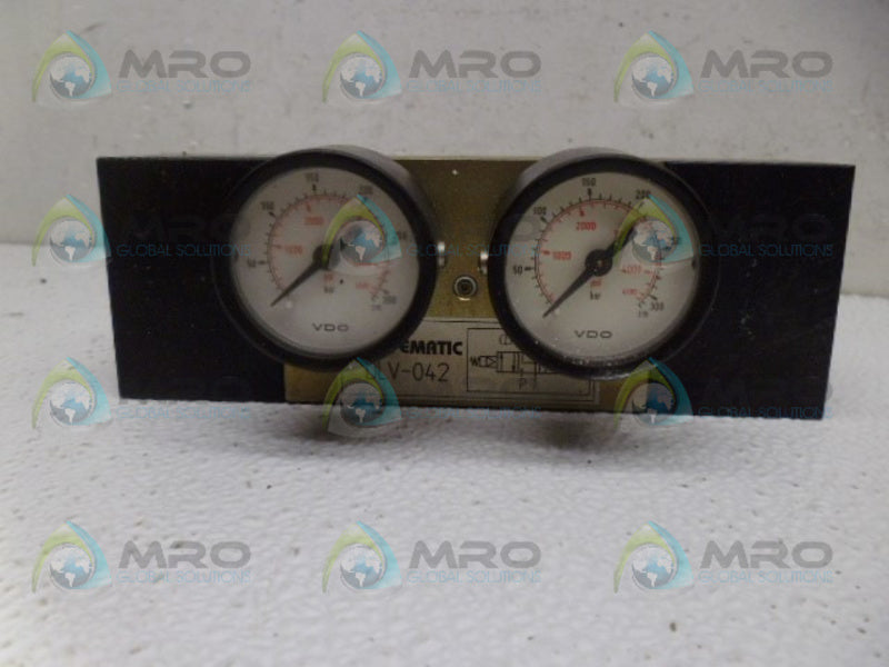 SAFEMATIC DLV-042 SOLENOID VALVE W/ GAUGES *USED*