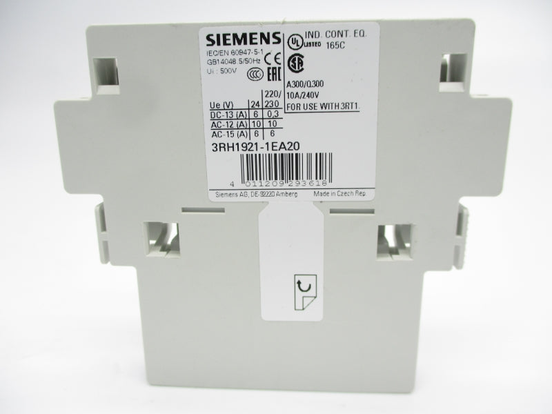 SEIMENS 3RH1921-1EA20 500V 10A NSMP – MRO Global Solutions
