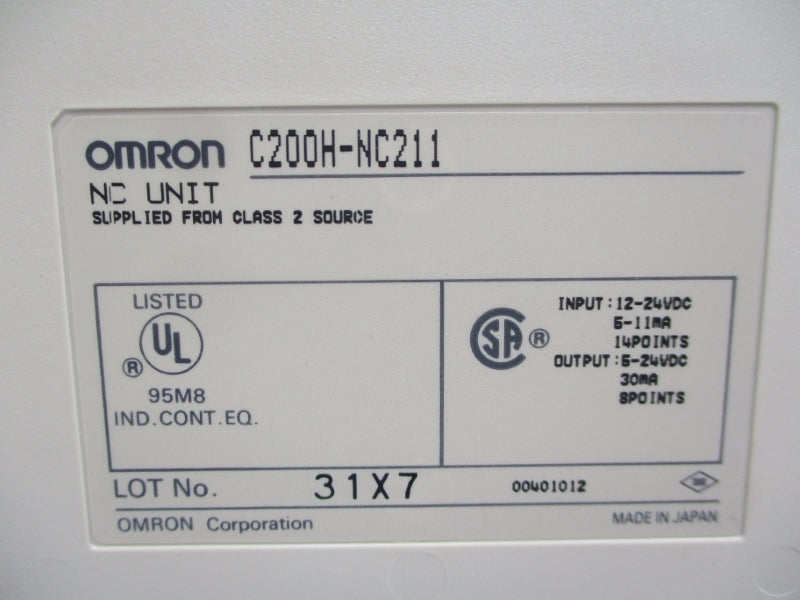 OMRON C200H-NC211 12-24VDC NSMP – MRO Global Solutions