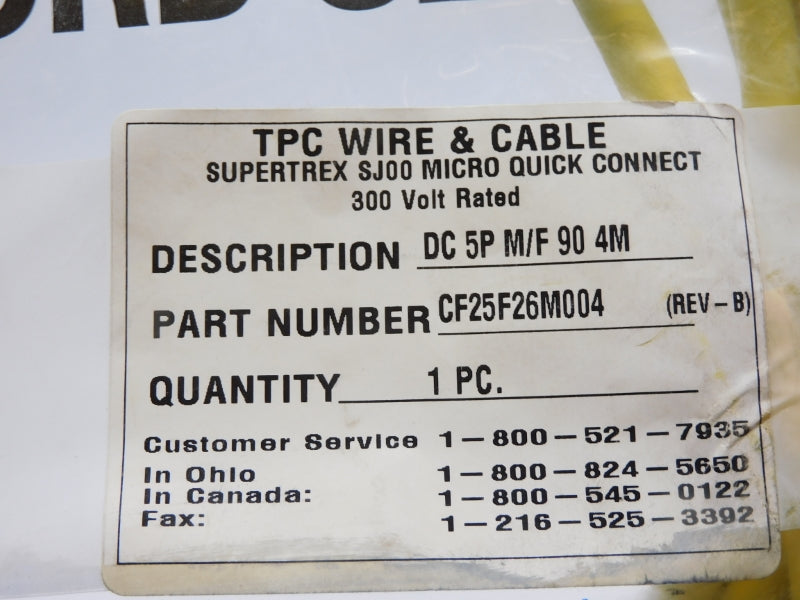 TPC WIRE&CABLE CF25F26M004 4M M/F 90 NSMP – MRO Global Solutions