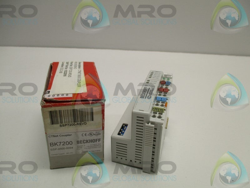 BECKHOFF BK7200 SSP-4500-0094 CTNET COUPLER * NEW IN BOX * – MRO Global Solutions