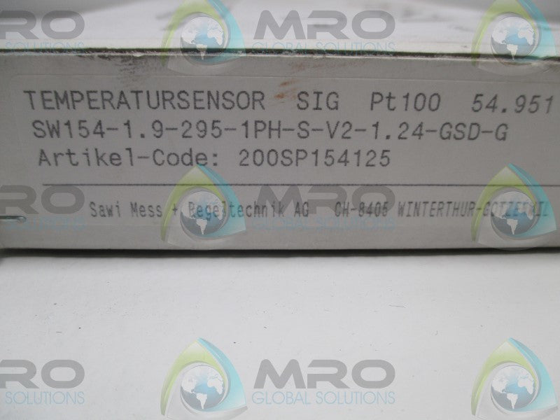 SAWI MESS PT100 SW154-1.9-295-1PH-S-V2-1.24-GSD-G TEMP. SENSOR * NEW I