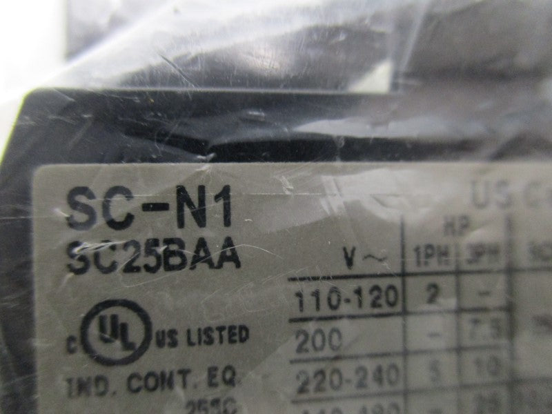 FUJI ELECTRIC SC-N1 SC25BAA CONTACTOR 200 200-220V (AS PIC.) * NEW NO ...