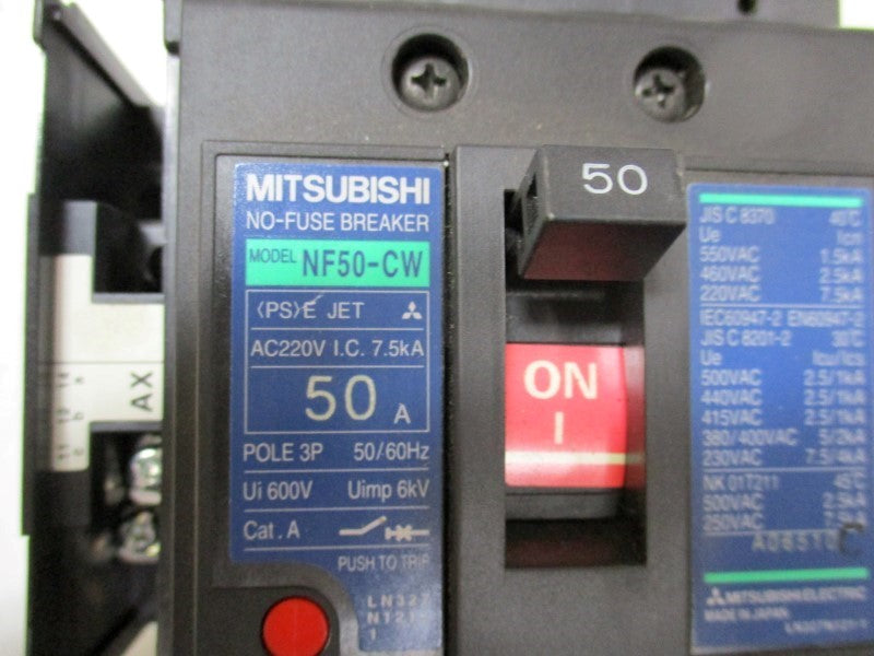 MITSUBISHI NF50-CW-3P-50A CIRCUIT BREAKER 50A 220VAC * NEW NO BOX * – MRO Global Solutions