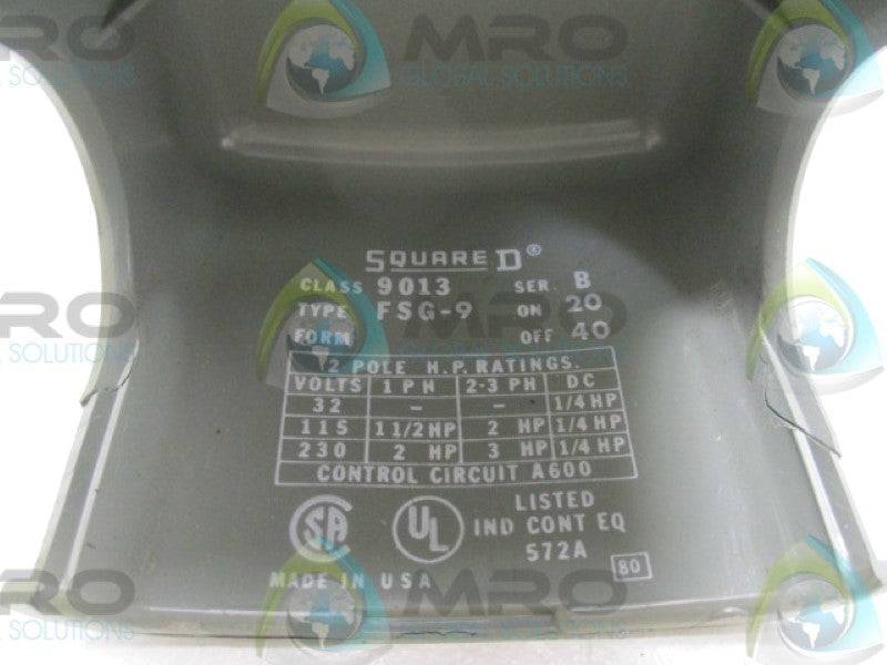 SQUARE D 9013-FSG-9 SER. B PRESSURE SWITCH (AS PICTURED) * USED * – MRO ...