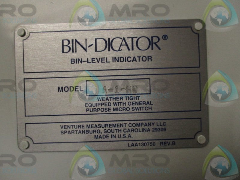 BINDICATOR A-1-HN BIN-LEVEL INDICATOR * NEW NO BOX * – MRO Global Solutions