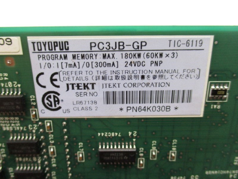 TOYOPUC PC3JB-GP TIC-6119 I/O PROGRAM MEMORY BOARD UNMP
